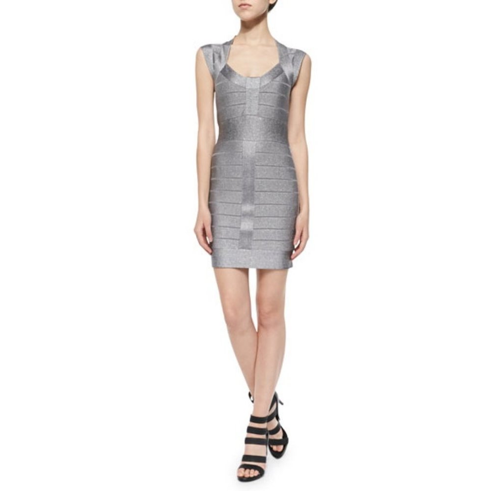 French Connection Spotlight Metallic Bandage Dress - Gem